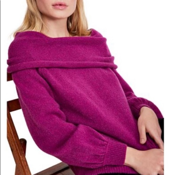 Free People | Sweaters | Free People Purple Orchid Knit Cowl Neck ...